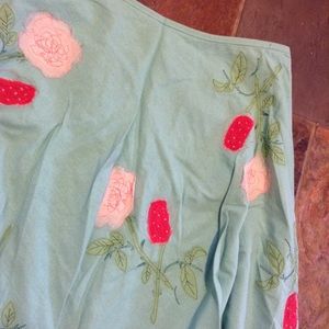 Beth Bowley | Skirts | Beth Bowley Appliqued Silk Full Skirt M B7 ...